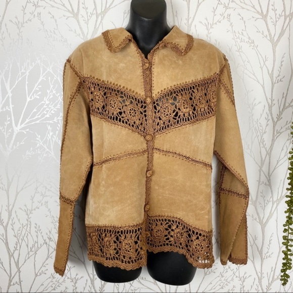 Carducci | Jackets & Coats | Vintage Carducci M Suede Jacket W Crochet ...